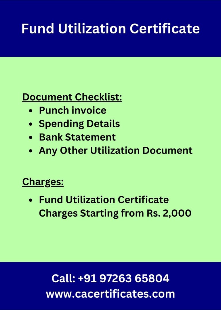 Certified Statement of Fund Utilization